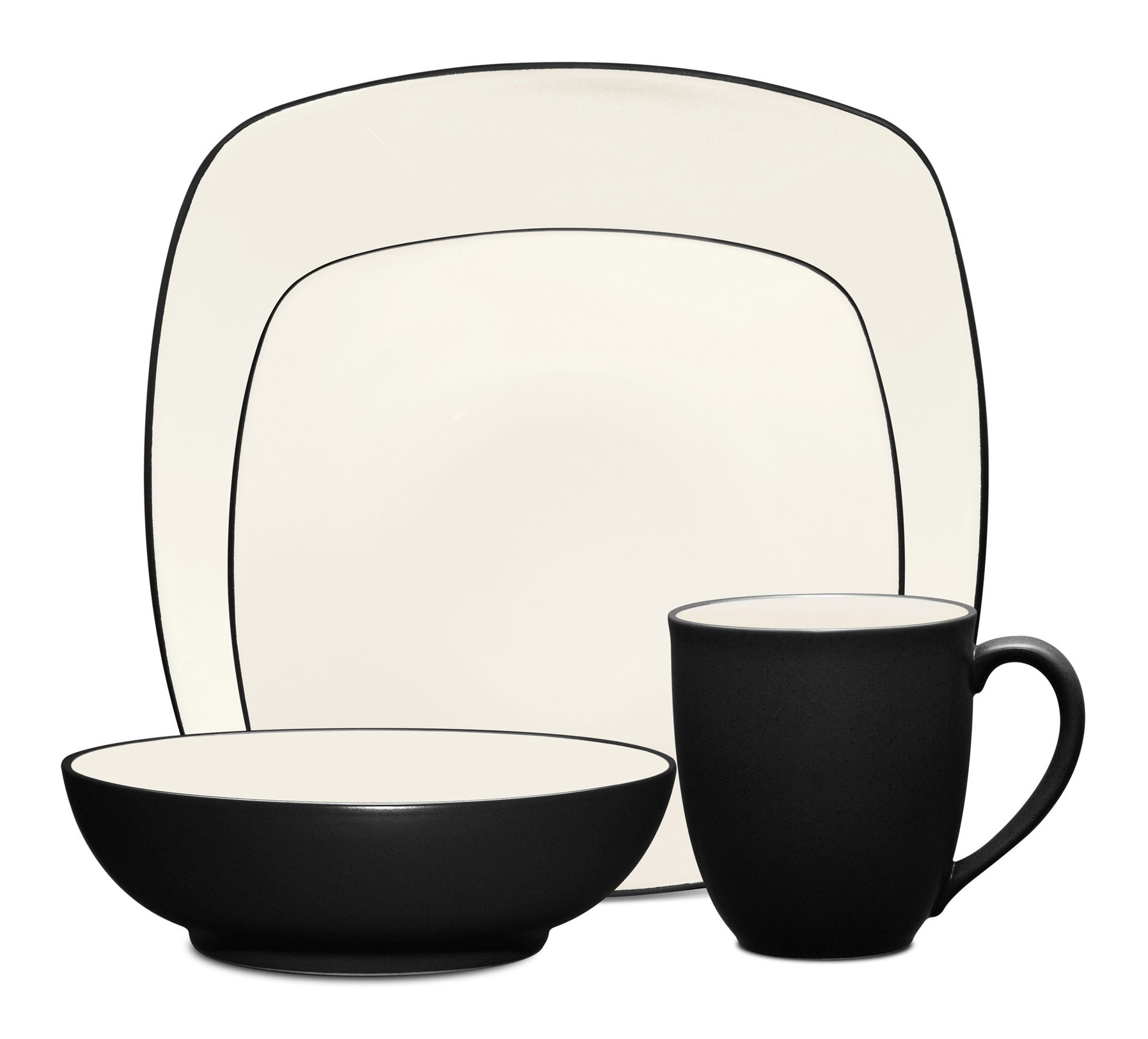 Noritake Colorwave Graphite Square 32Pc Dinnerware Set, Service for 8 ...