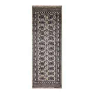 Green Runner Signed Silky Bokhara Handmade Wool Rug 2' 3" X 6' 4 ...