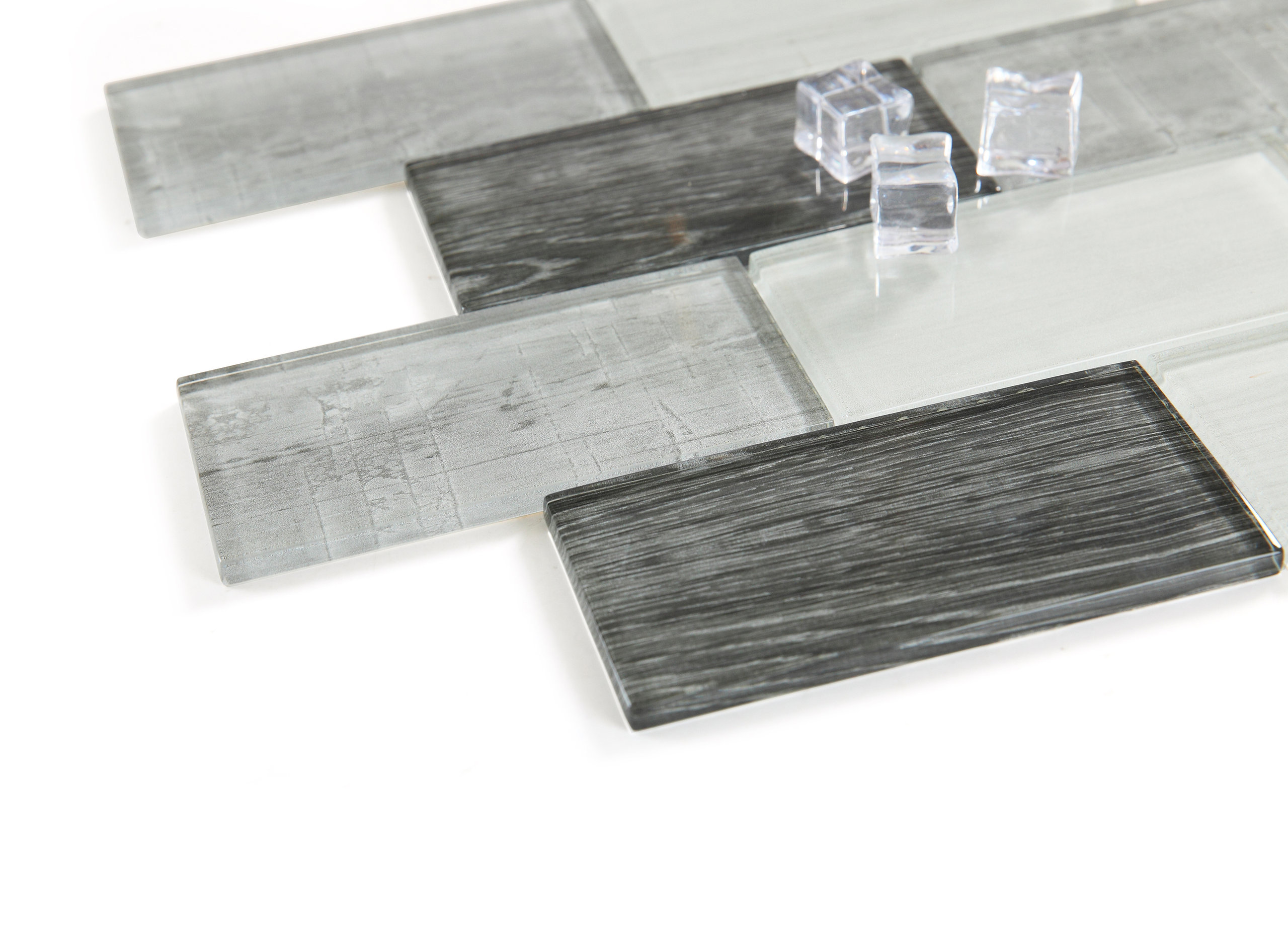 4X6 Glossy Glass Brick Subway Wall Tile,Gray, Set of 8 - Contemporary ...