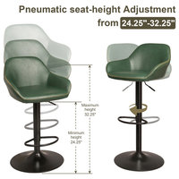 Hunter Green Vintage Leatherette Bar Stool, Set of 2 - Transitional ...