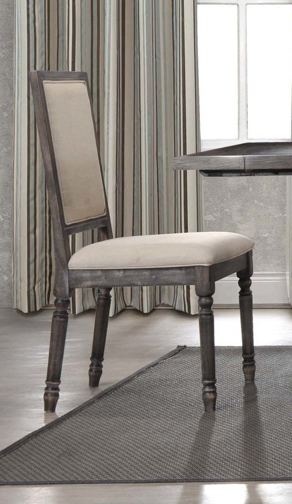 Rustic Smoked Gray Dining Chairs, Set of 2 - Traditional - Dining ...