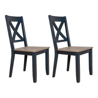 Lakeshore X Back Side Chair- Navy (RTA)- Set of 2 - Contemporary ...
