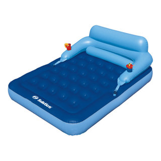 80" Inflatable Blue Malibu Pool Mattress with Removable Back Rest ...