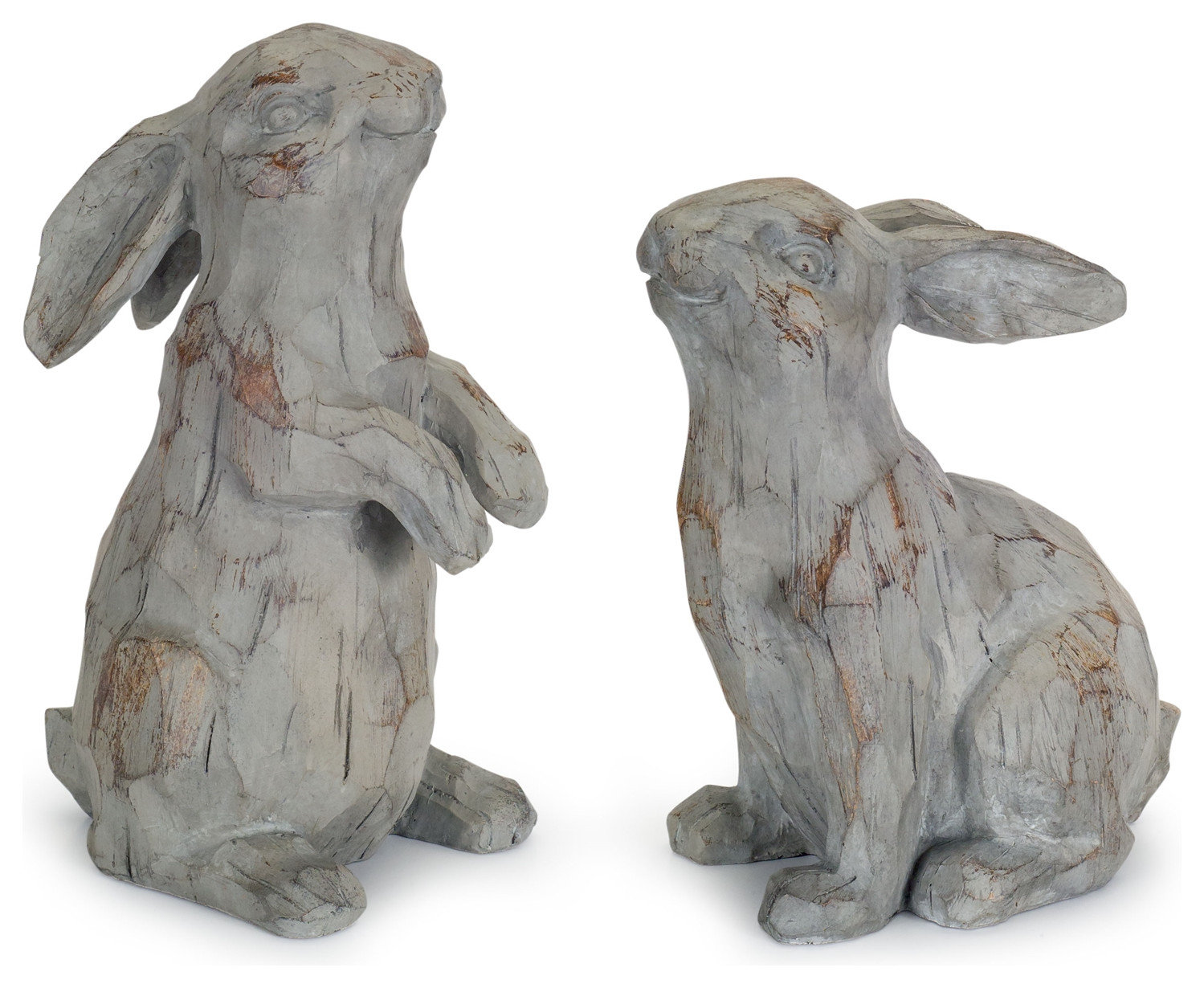 Rabbit (Set of 2) 9"H, 10.75"H Stone Powder/Resin - Farmhouse ...