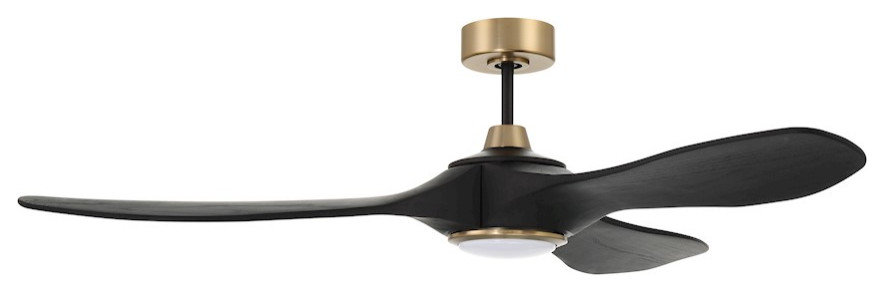 Craftmade 60" Envy Ceiling Fan, Black/Brass/Black Blades/Frost ...