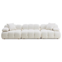 Calliope Cream Vegan Shearling Modular Sofa Cream - Transitional ...