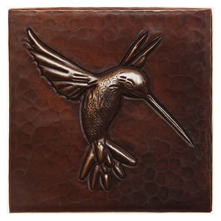 Hummingbird Design Copper Tile (TL212), 4x4 - Traditional - Wall And ...