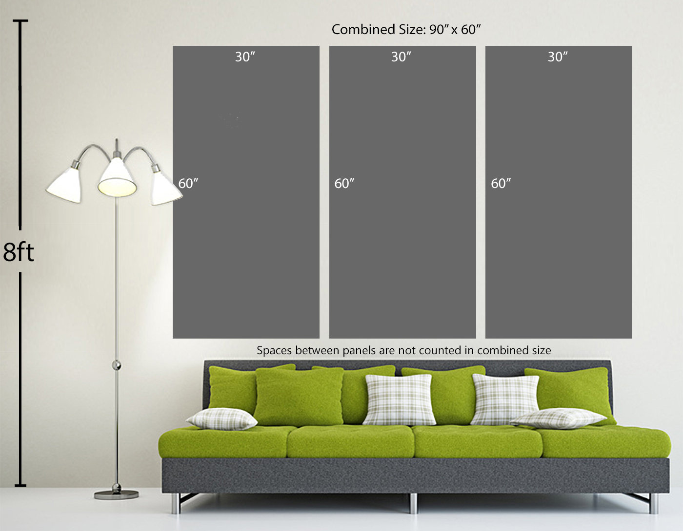 Blue Ocean Wave Canvas Print, 3 Panel Split, Triptych Wall Art, 90x60 ...