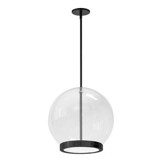 DAINOLITE PTS-1215LEDP-MB 15W Pendant, Matte Black with Clear Glass ...