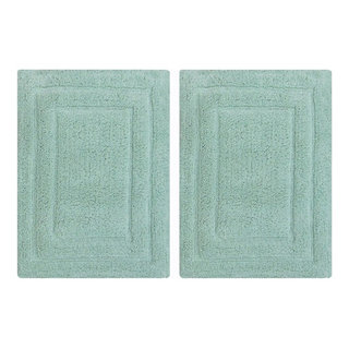 Rectangular Shape 2-Piece Cotton Bath Rug Set, Mint Green ...