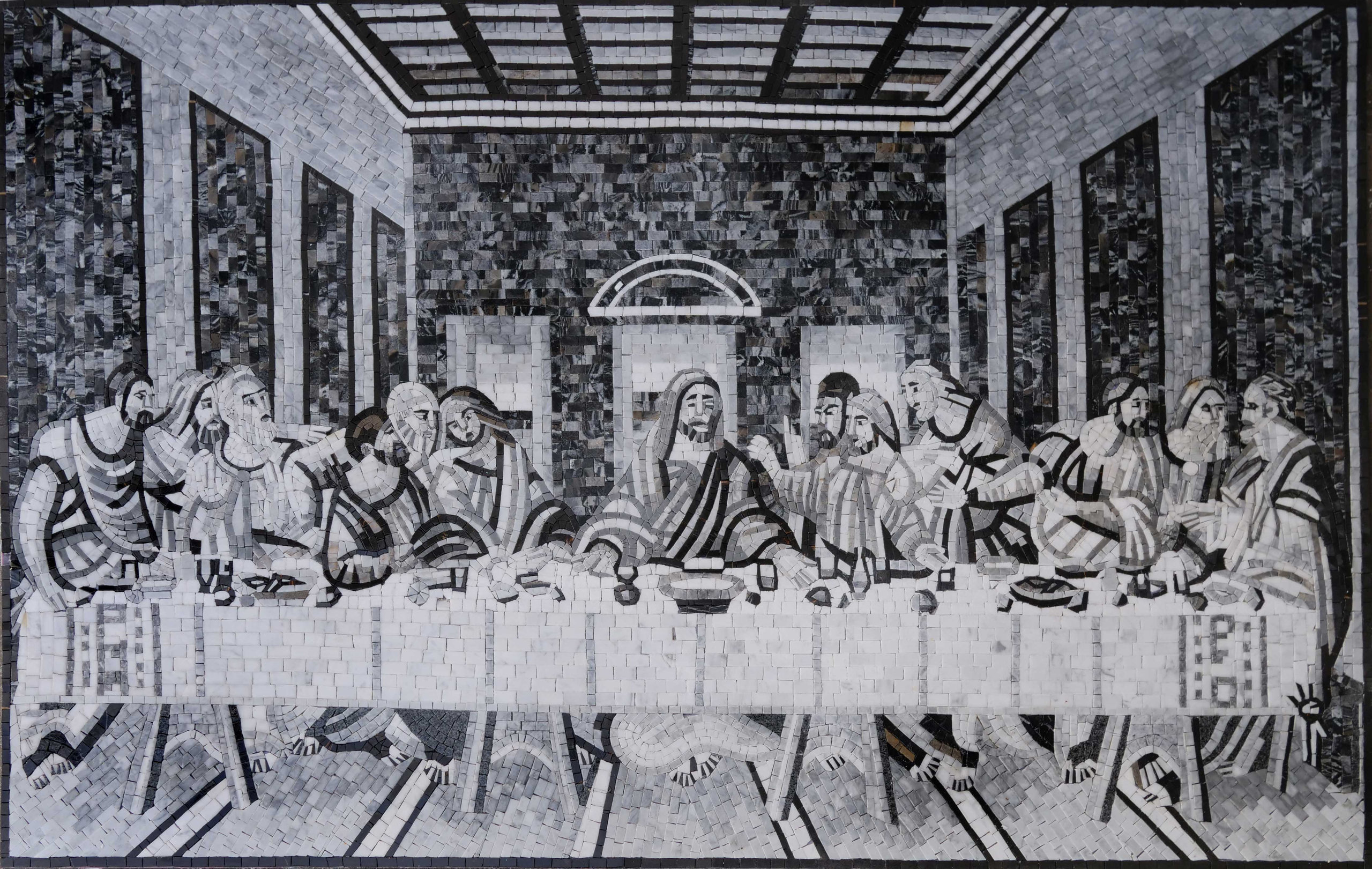 The Last Supper - Mosaic Art, 110" x 71" - Contemporary - Tile Murals ...