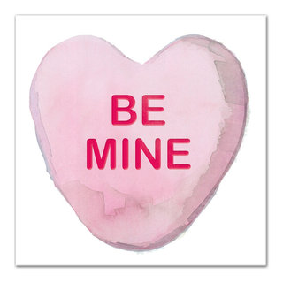 Be Mine Candy Heart Wall Art, 12x12 - Contemporary - Prints And Posters ...