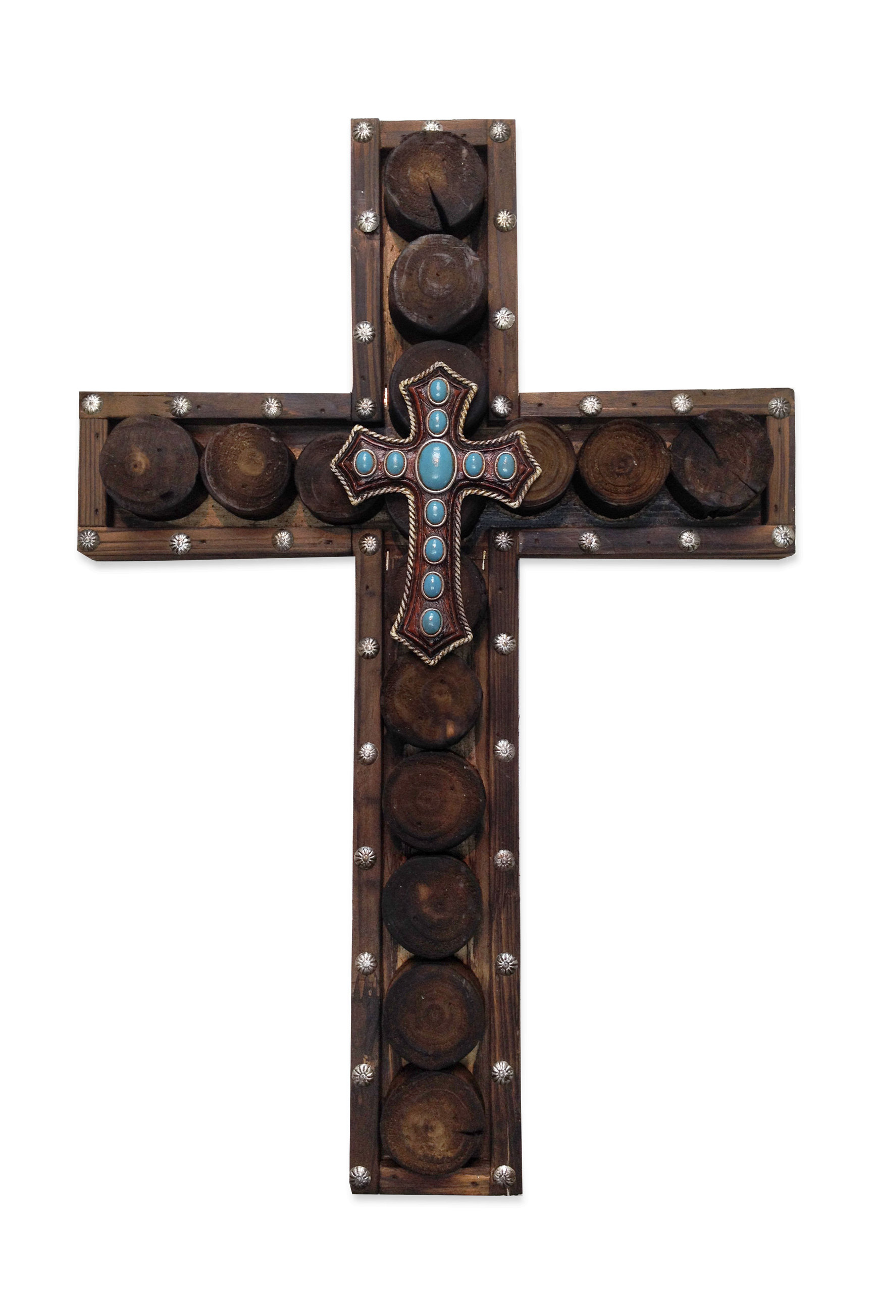 Studded Wood Cross Overlay, - Traditional - Wall Accents - by HiEnd ...