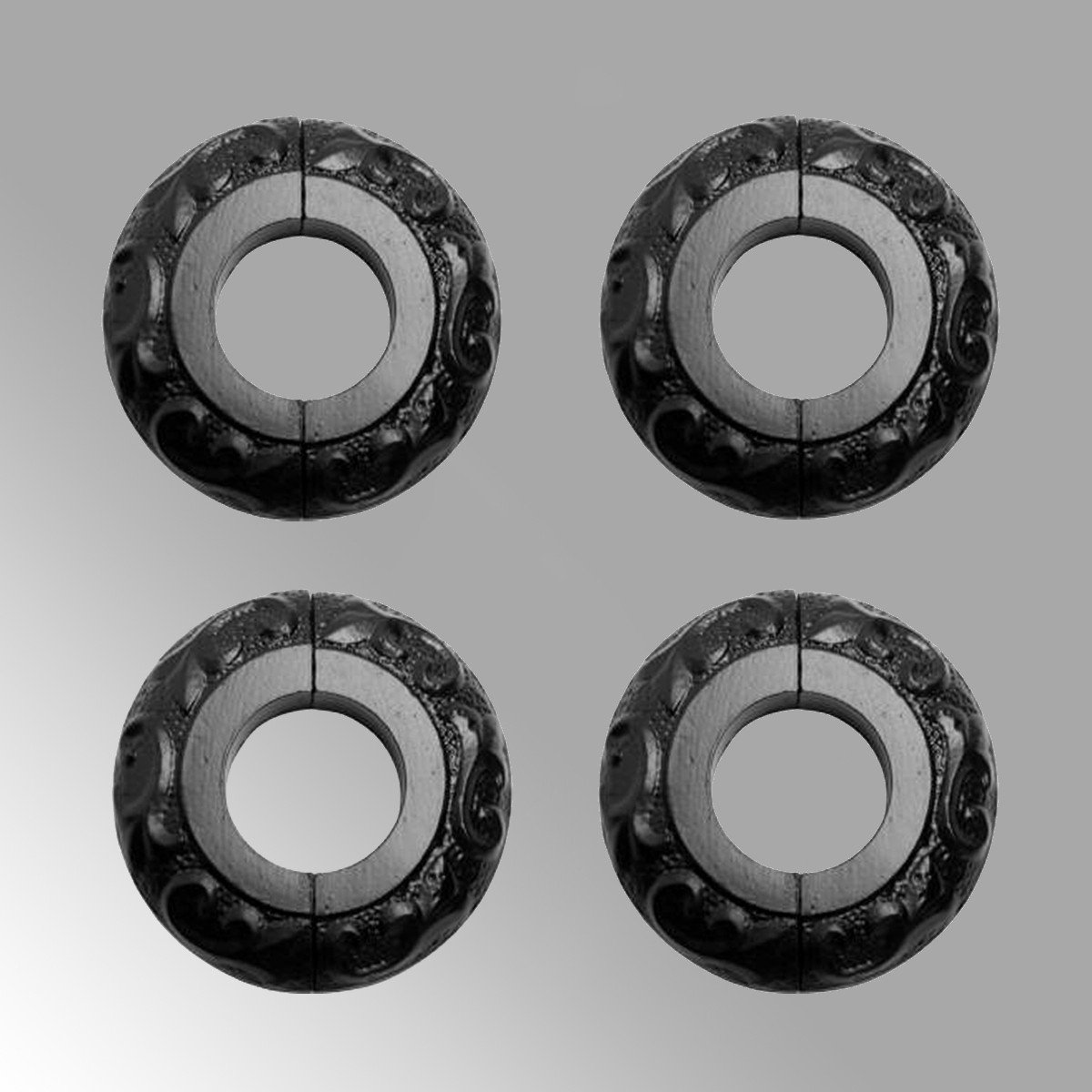 4 Radiator Flanges Black Aluminum Escutcheon 1 1/4 inches' ID Pack of 4 ...