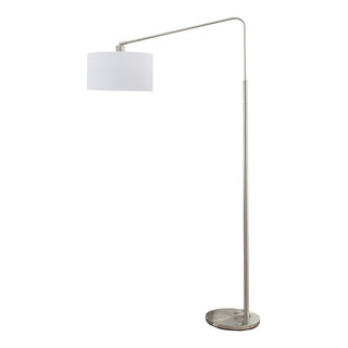 64" Medium Arch Brushed Steel Telescope Reach Floor Lamp - Transitional ...