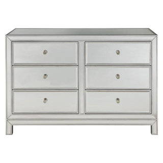 Chic 6-Drawer Dresser, Silver Finish - Transitional - Dressers - by ...