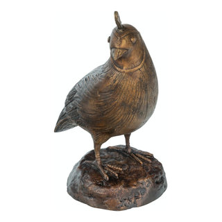 Female California Quail Bronze Statue, 5.5" W X 9"D X 10"H 5lbs ...