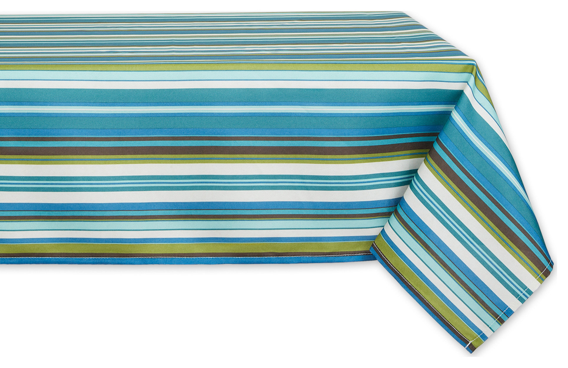 Blue Ocean Stripe Print Outdoor Tablecloth With Zipper 60 Round ...