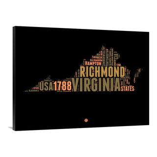 "Virginia Word Cloud 1" Fine Art Print, 48" x 36" - Modern - Prints And ...