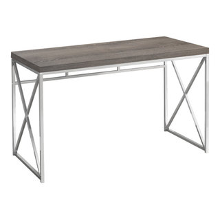 24" Taupe and Silver Computer Desk - Contemporary - Desks And Hutches ...