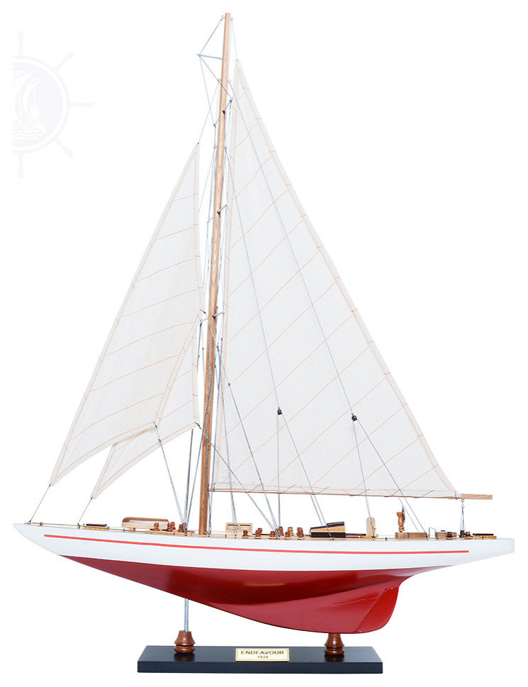 Endeavour Yacht Painted 24 Wooden model sailing boat - Beach Style ...