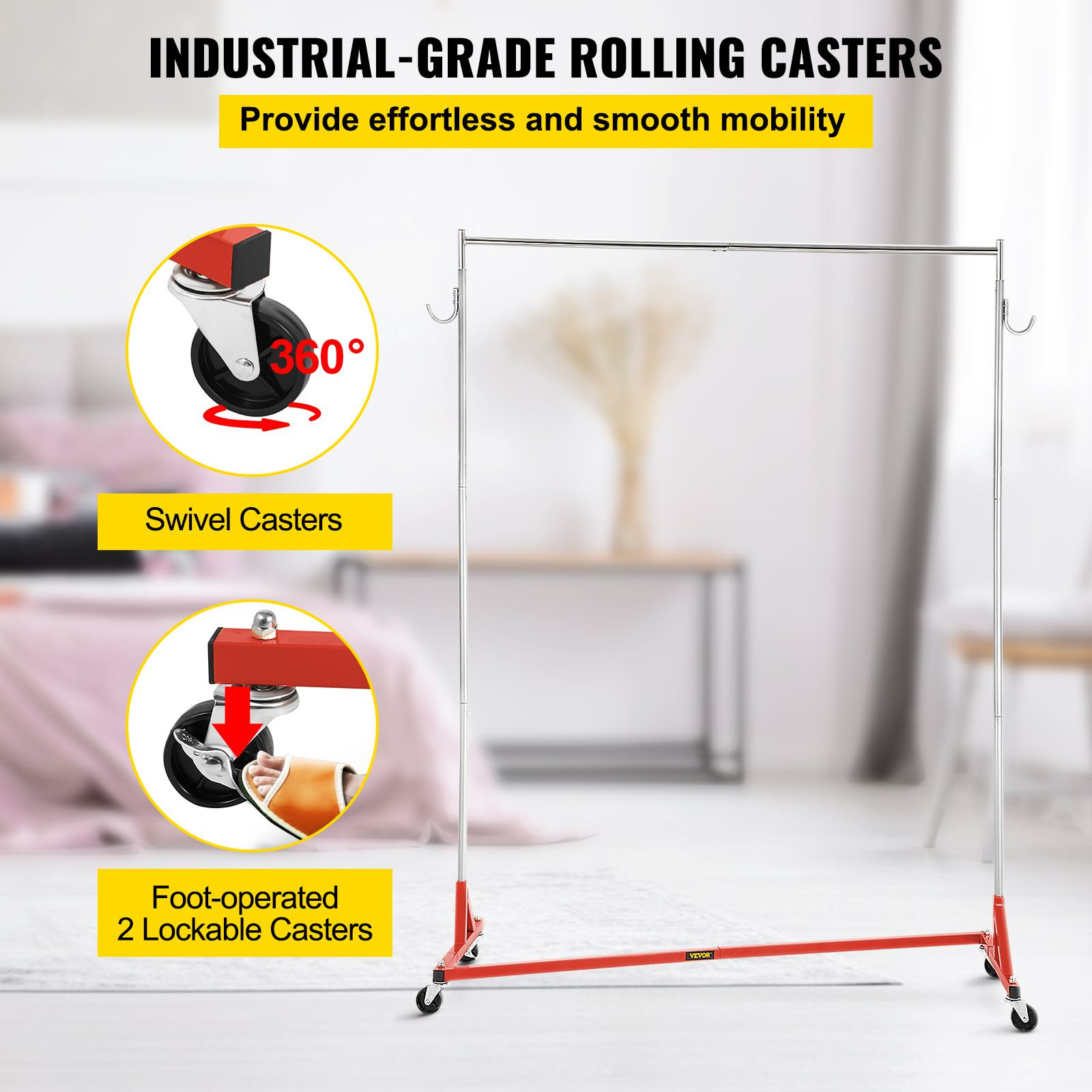 Z Rack Adjustable Height Rolling Garment Rack, 23.62x62.99x70.87 in ...