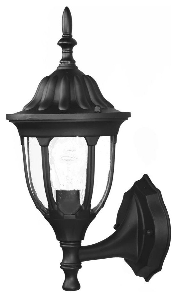 Matte Black Clear Glass Swing Arm Wall Light - Traditional - Outdoor ...