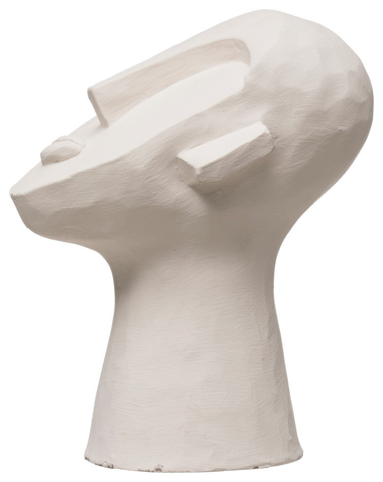 8.25" Cement Face Sculpture - Contemporary - Decorative Objects And ...