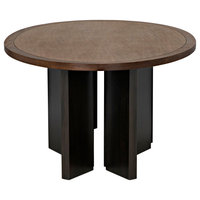 Noir Furniture Savage Dining Table With Dark Walnut/Ebony Finish ...