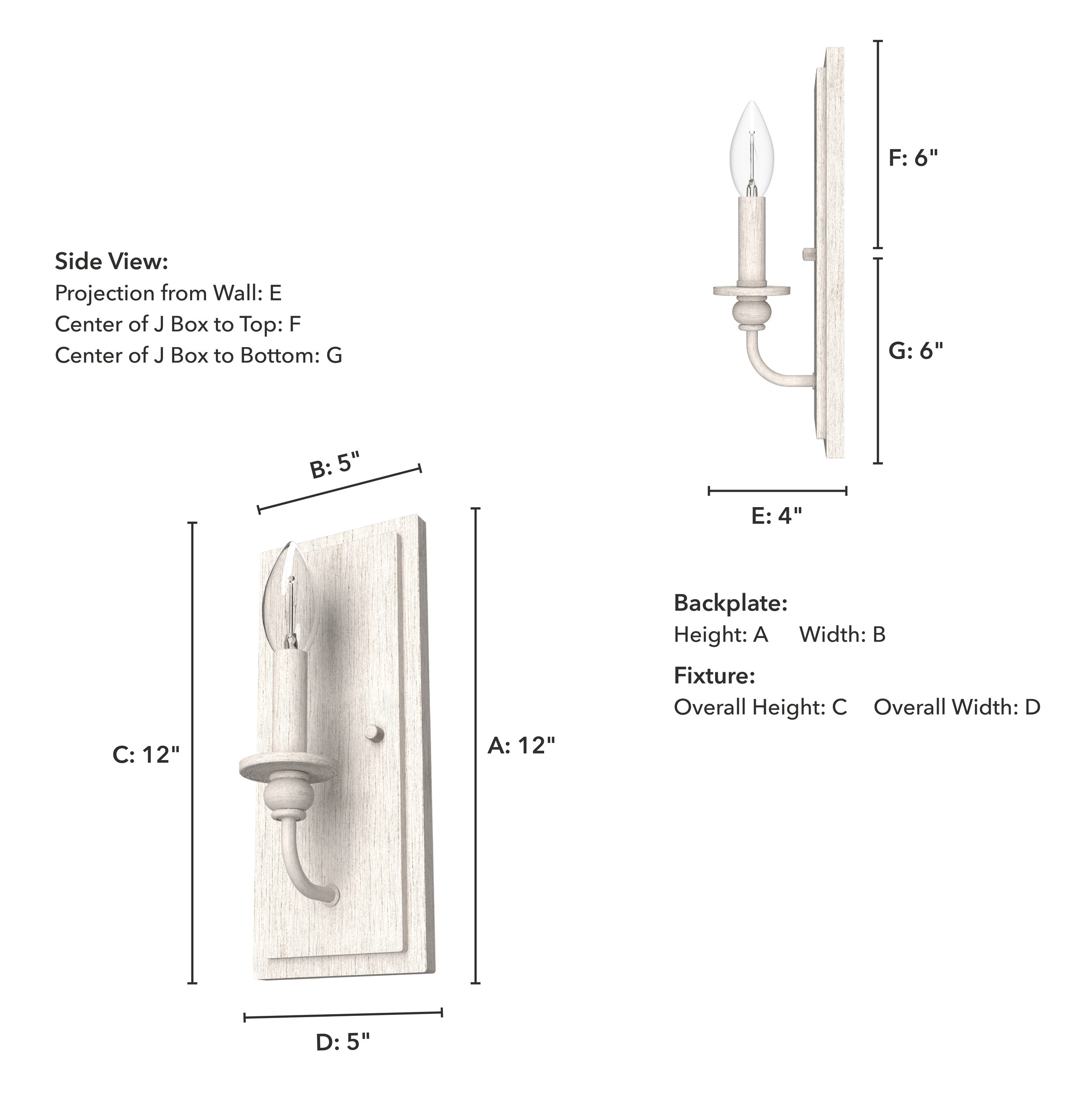 Southcrest Distressed White 1-Light Sconce Wall - Farmhouse - Wall ...