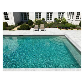 French Grey Pebble Sheen w/ Rodio Tile and Grey Granite Patio - Beach ...