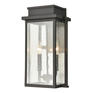 2 Light Outdoor Wall Sconce in Transitional Style - 17 Inches tall and ...