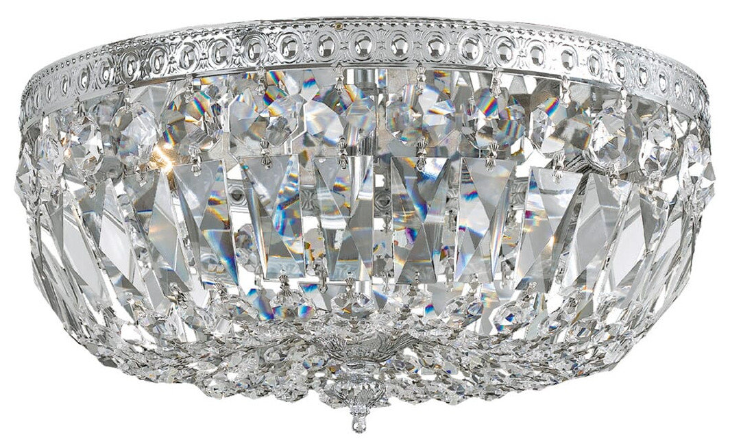 3-Light 14" Ceiling Light in Polished Chrome with Clear Spectra ...