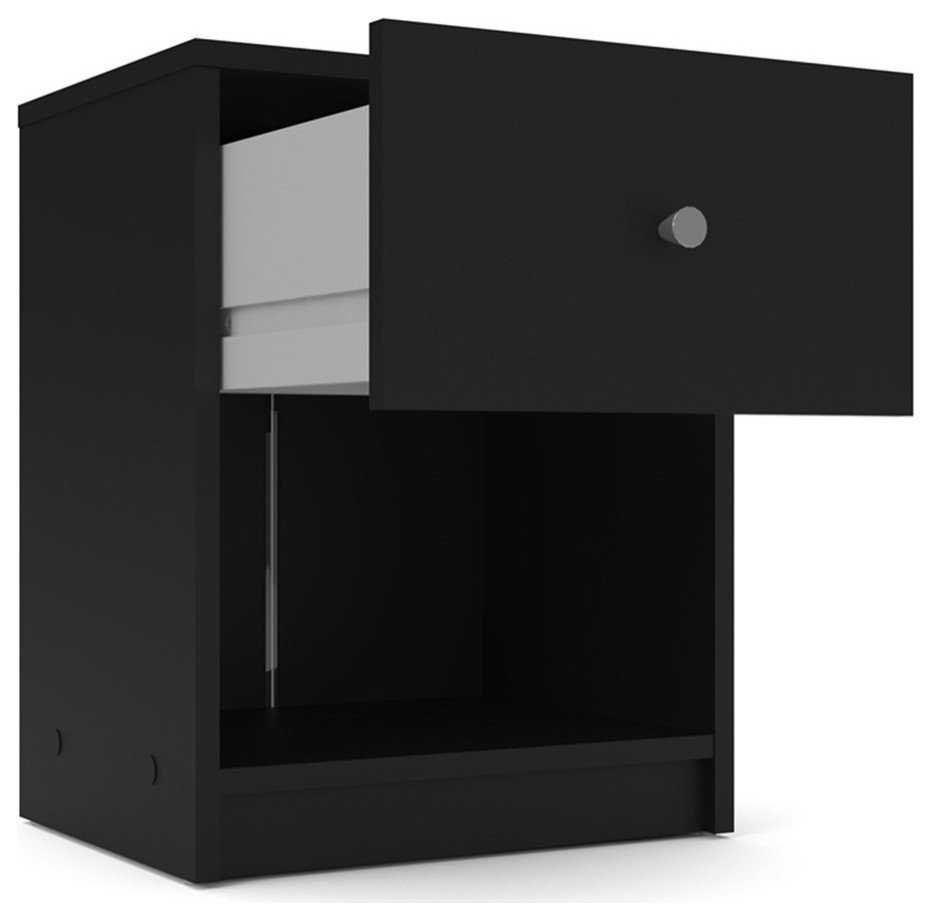 Home Square 2 Piece Set with 3 Drawer Chest and 1 Drawer Nightstand in ...