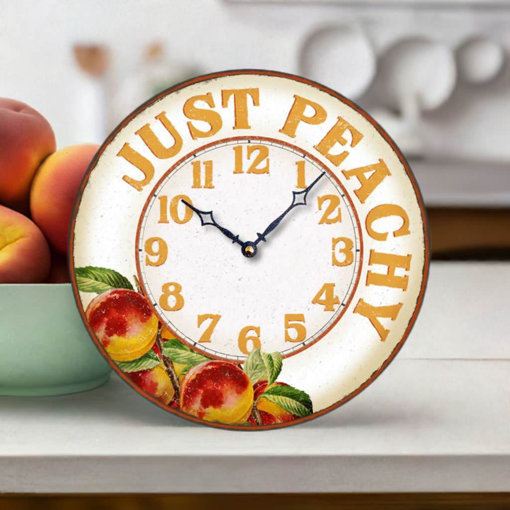 Vintage-Style Casual Kitchen Peach Clock - Eclectic - Wall Clocks - by ...