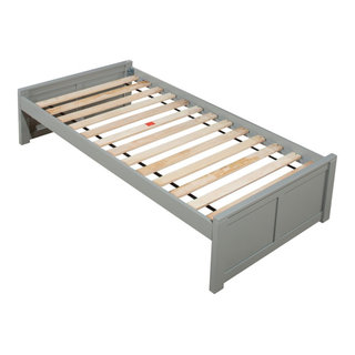Hillsdale Furniture Pulse Full Solid Wood Platform Bed Gray ...
