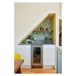 Fresh Baby Blue Kitchen & Bar Cubby - Midcentury - Home Bar - Seattle ...