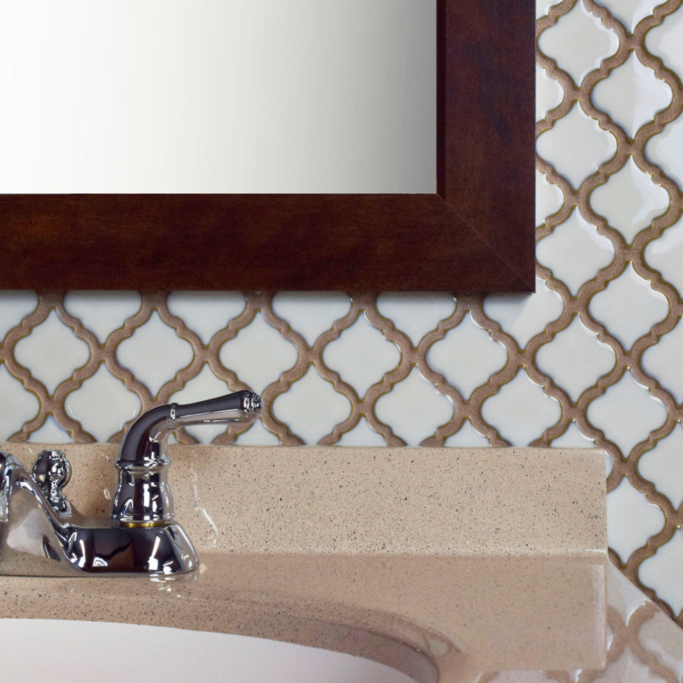 Hudson Tangier Mosaic Floor and Wall Tile, Silk White, Sample ...