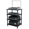 AVF 4-Shelf Steel and Wood Stand for Audio IT or Home Office in Black ...
