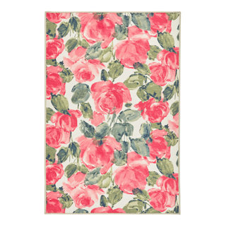 Pretty Peonies Multi Machine Washable Rug, 3x5 - Contemporary - Area ...