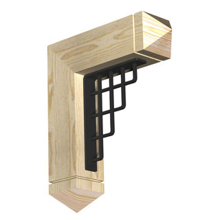 Diane Arts and Crafts Ironcrest Bracket Single, 4" Thick, 15-1/2"x18 ...