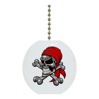 Grey Skull Doo Rag Ceiling Fan Pull - Traditional - Ceiling Fan ...