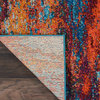 10' Blue and Orange Abstract Power Loom Runner Rug - Contemporary ...