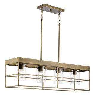 Burgess Collection Four-Light Aged Bronze Modern Farmhouse Island Light ...