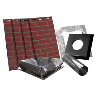 AirJet Simulated Red Brick All Fuel Chimney Housing Kit 17x17x60"H ...