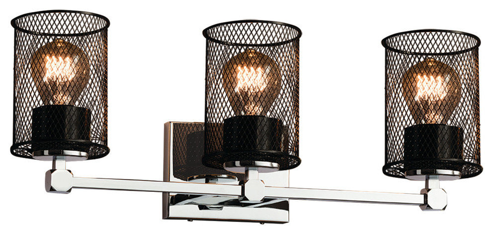 TETRA 3-Light Bath Bar - Industrial - Bathroom Vanity Lighting - by ...
