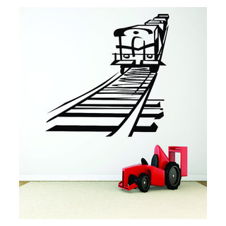 Train On Railroad Tracks Peel & Stick Sticker Decal, 20x40", 20X40 ...