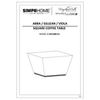Simpli Home Abba Solid Wood and Brass Square Coffee Table in Dark Brown ...
