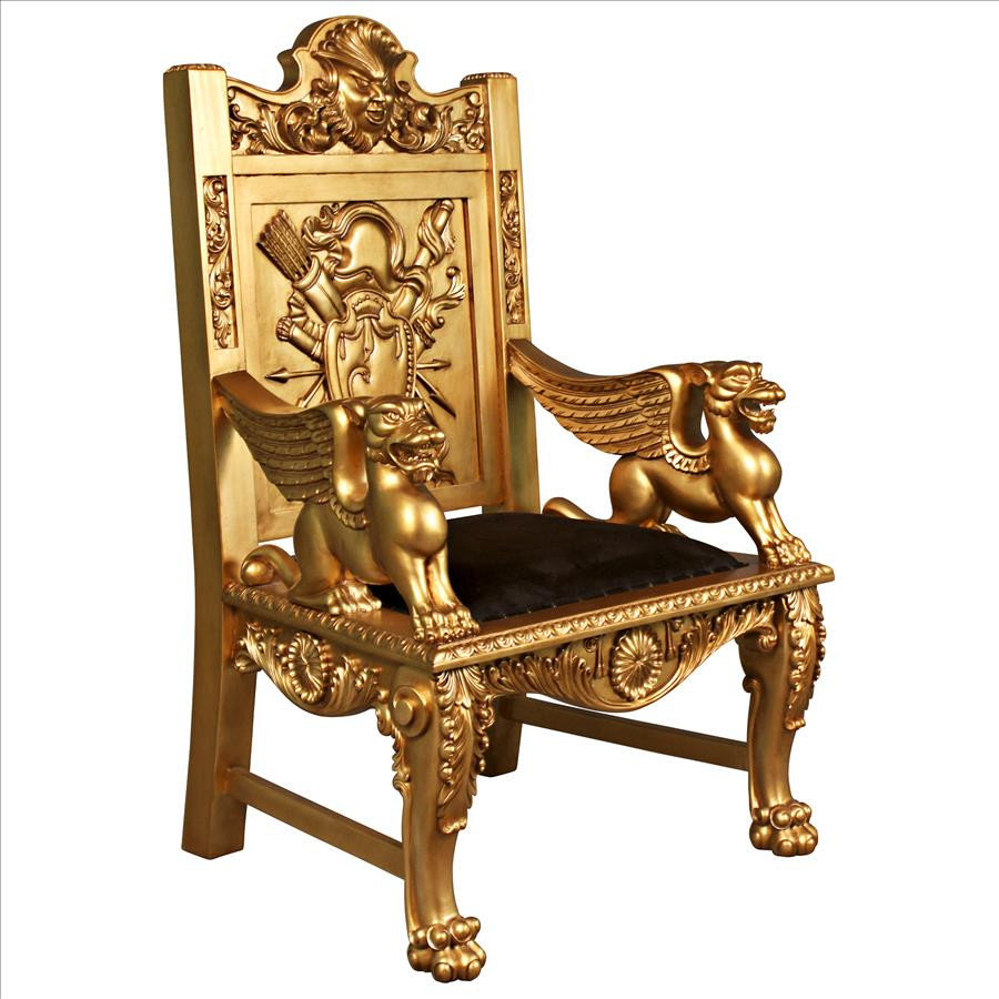 Design Toscano Alfred The Great Golden Throne - Victorian - Armchairs ...