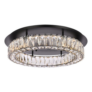 Monroe 22 Inch Led Single Flush Mount In Black - Contemporary - Flush ...